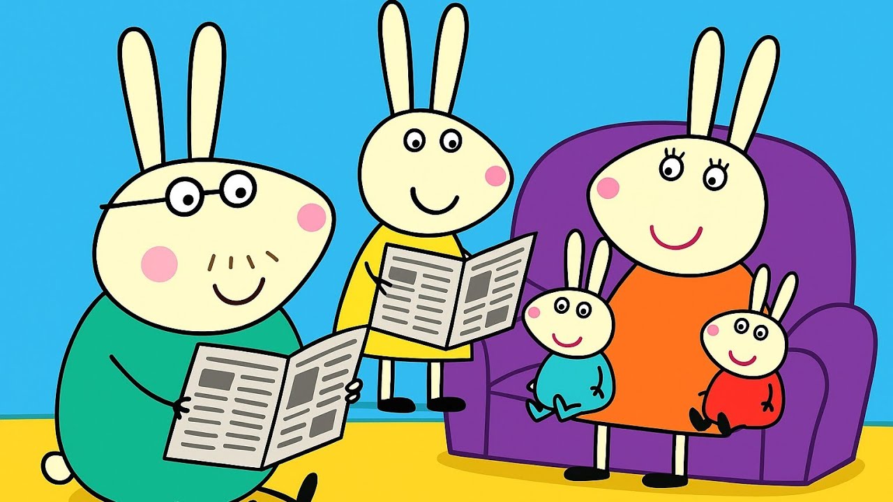 Peppa Pig - Rebecca Rabbit Family - Fun Coloring Video - Peppa Pig And ...
