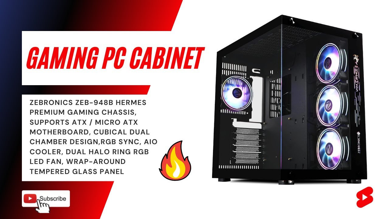 GAMEING PC CABINET | GAMEING PC BUILD | ZEBRONICS ZEB-948B Hermes ...