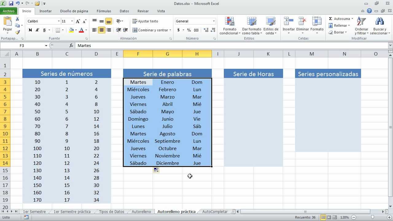Curso Excel 2010 Capítulo 2 - 06 Usando Autorelleno - YouTube