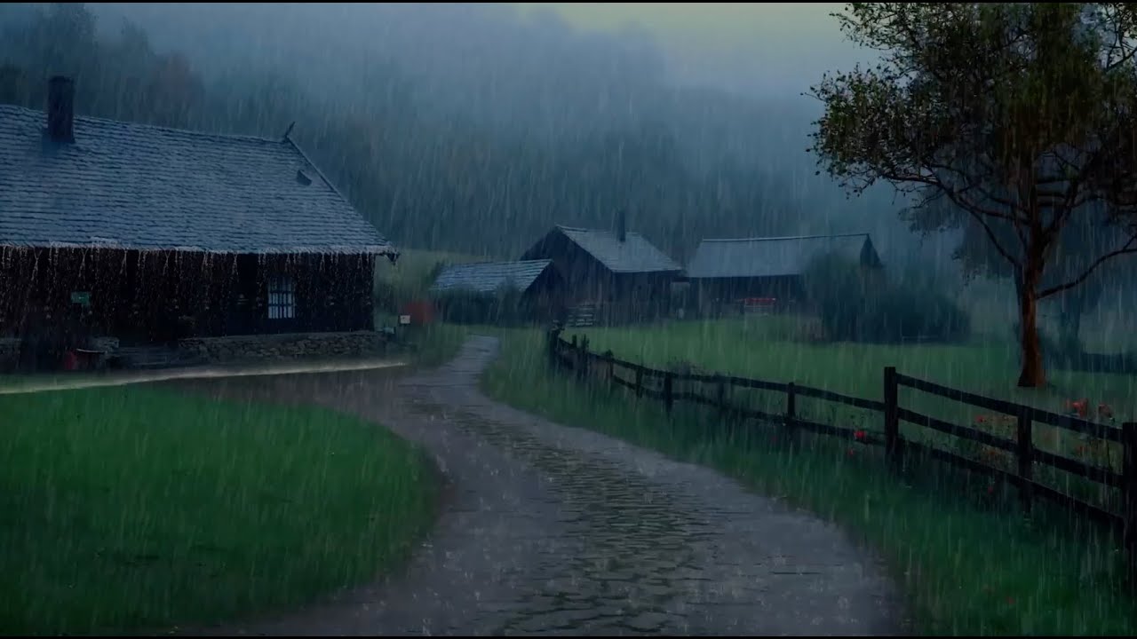 Rain Sounds for Sleeping - Countryside Ambience During Heavy Rain for ...