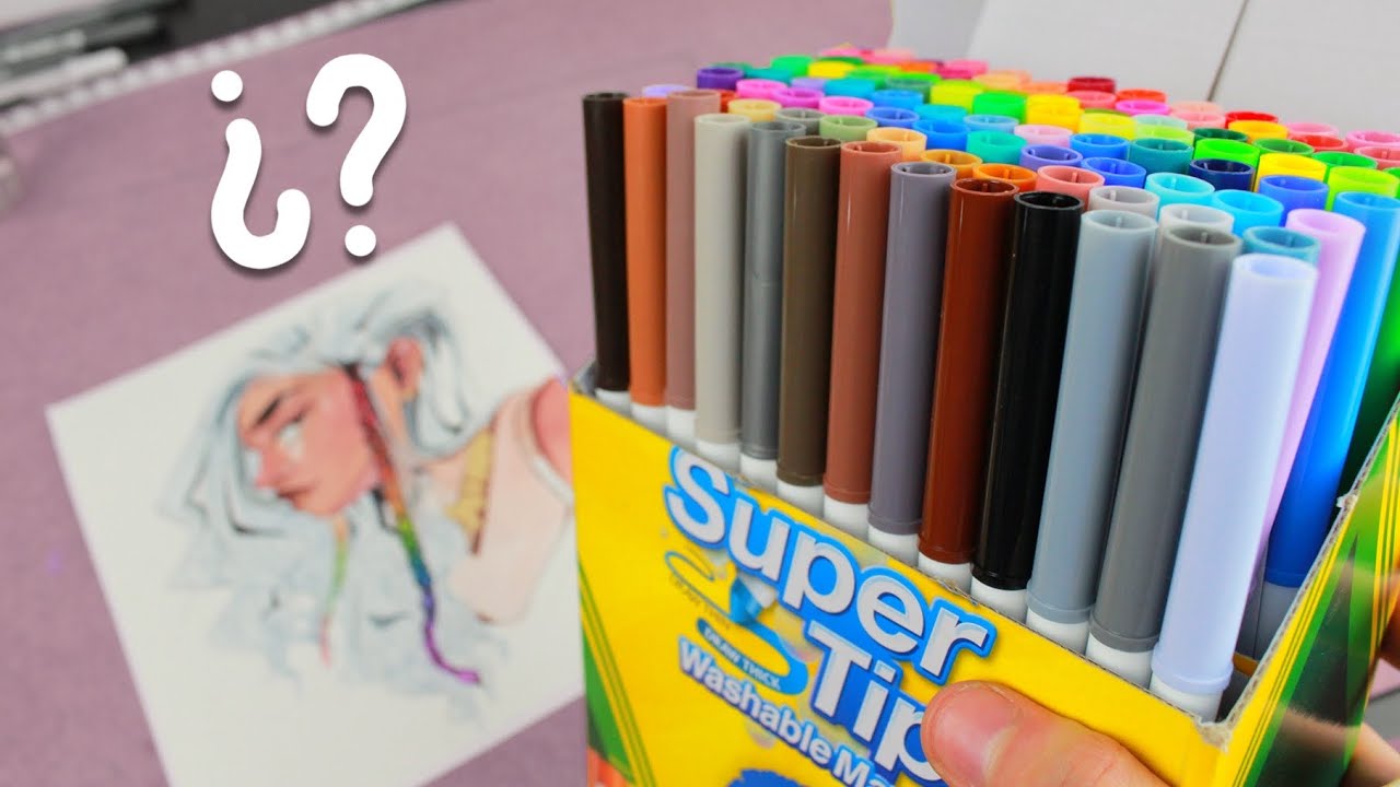 ¿podemos Pintar Con Los Crayola Super Tips Review Y Dibujo Youtube