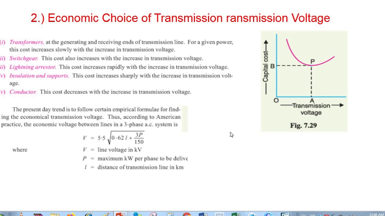 7- 3 Economic Choice of Transmission Voltage - YouTube