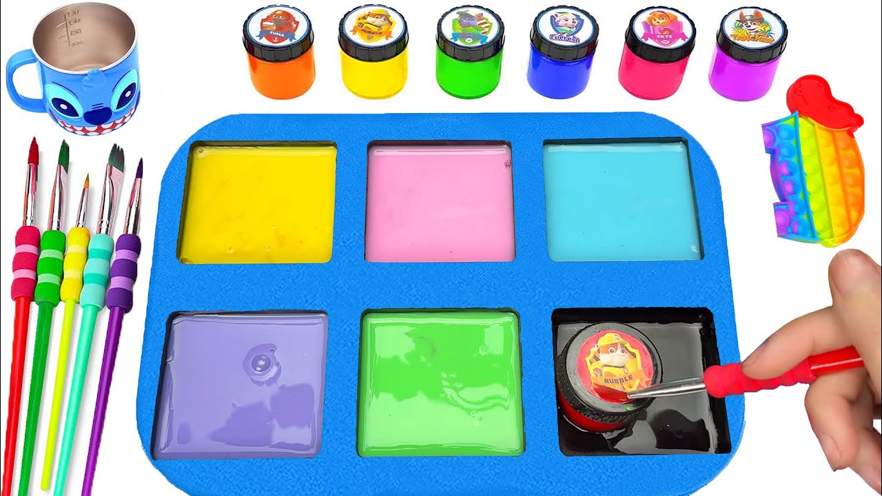 Satisfying Video | DIY Rainbow Square Slime From Colored Water ...