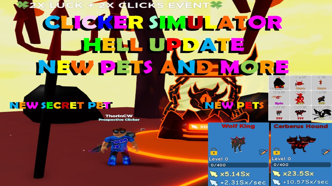 Clicker Simulator Hell Island Update New world New Pets and More - YouTube