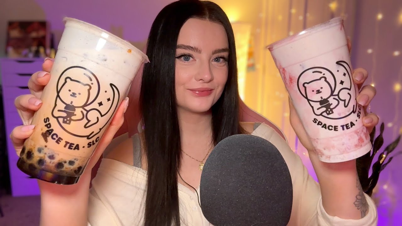 ASMR boba tea mukbang🧋life update (im taking a break) - YouTube