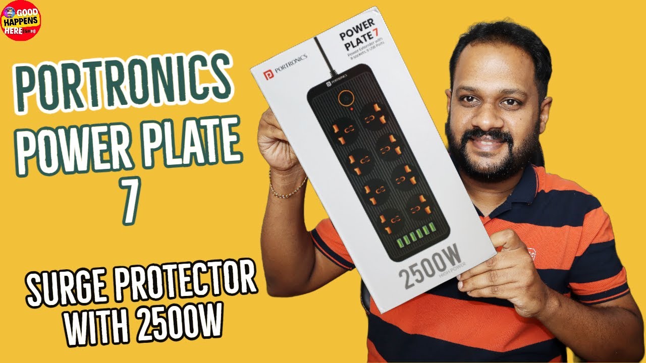 Portronics Power Plate 7 with 6 USB Port + 8 Power Sockets Smart ...