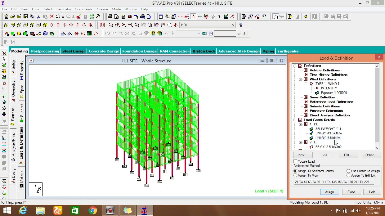 Staad pro v8i tutorial - YouTube