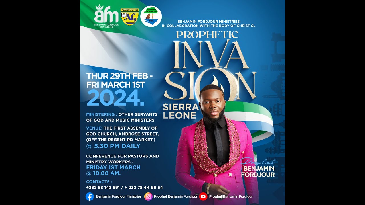 DAY 1 || SIERRA LEONE PROPHETIC INVASION 2024 || PROPHET BENJAMIN ...