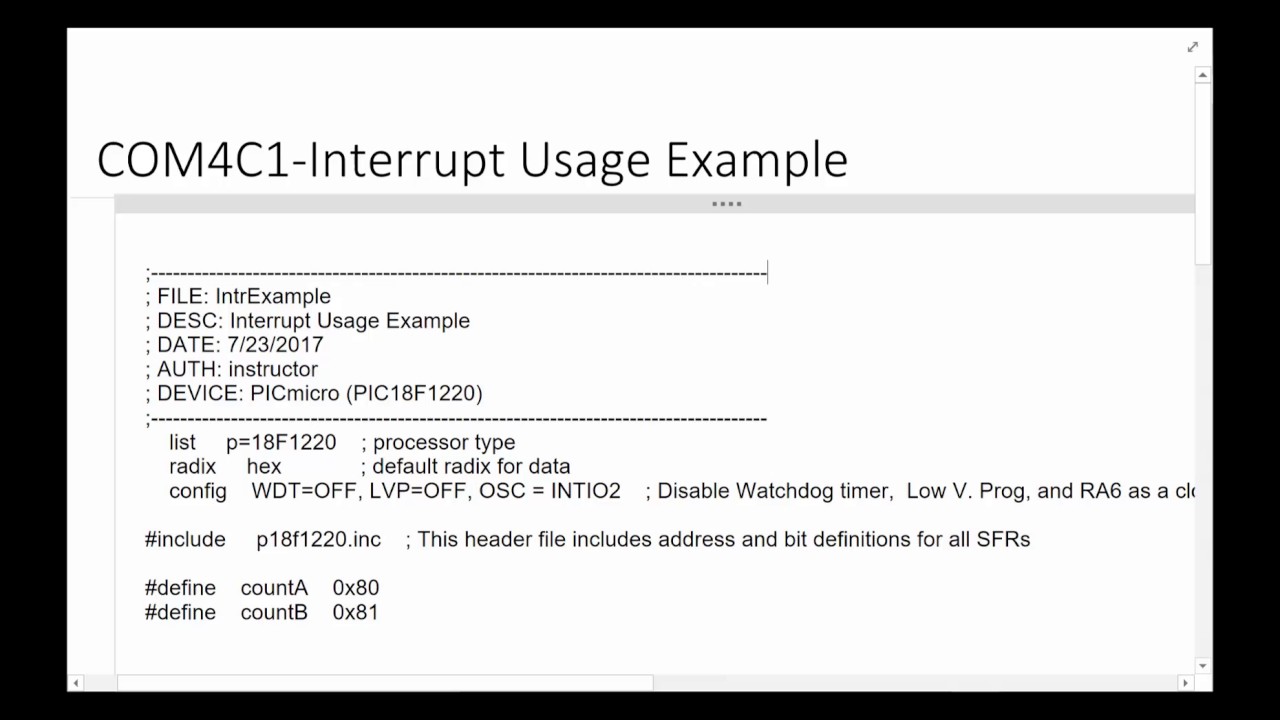 COM4C1 Interrupt Usage Example - YouTube