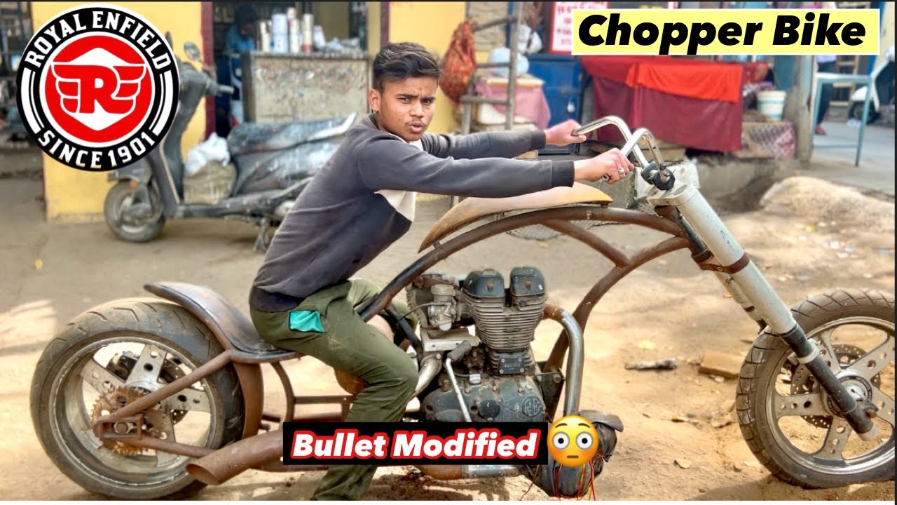 Custom Chopper Bike on Bullet 😳😳| Bullet Modified to Chopper Bike ...