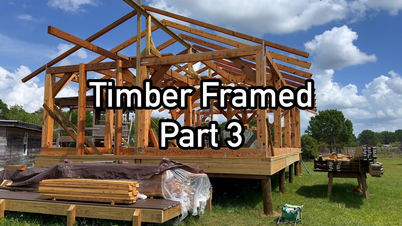 Timber Framed Part 3: Stacking the Roof - YouTube
