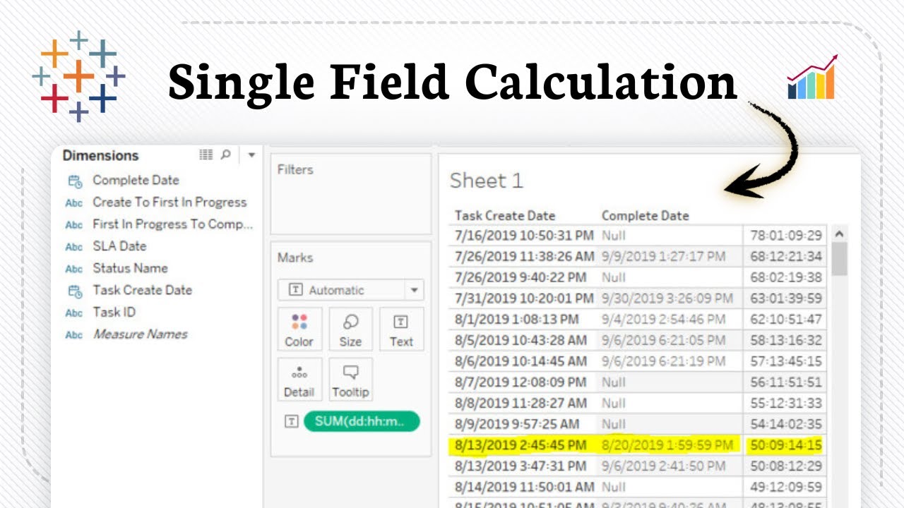 How to calculate the difference in dates with one date field in Tableau ...