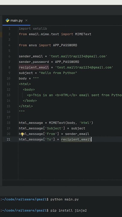 HTML emails in Python with Gmail - Email FAQ by Mailtrap - YouTube