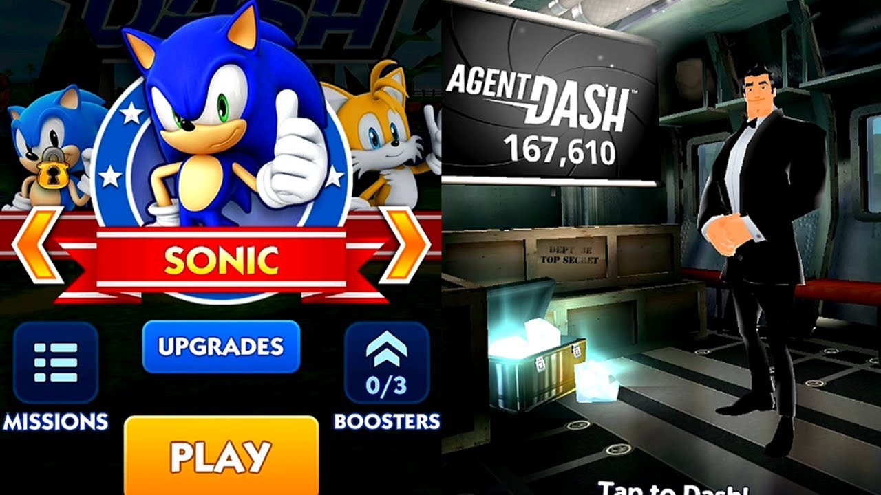 Sonic Dash VS Agent Dash Android iPad iOS Gameplay - YouTube