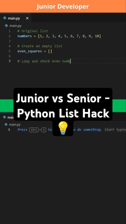Junior vs Senior - Python List Hack 💡#pythonprogramming #learnpython #python #coding - YouTube