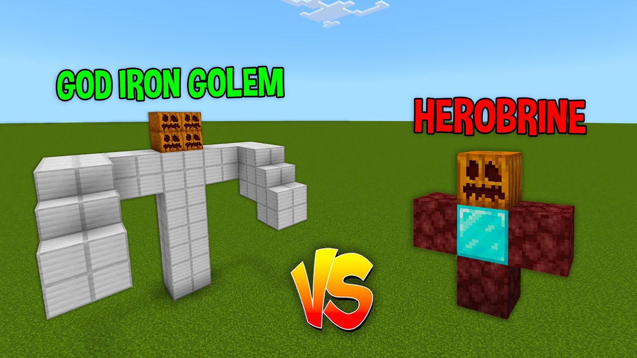 Who will win if GOD IRON GOLEM vs HEROBRINE in Minecraft? - YouTube