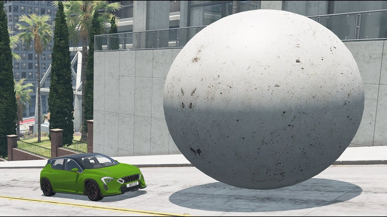 1000 Ton Ball vs Cars #3 – BeamNG.Drive - YouTube
