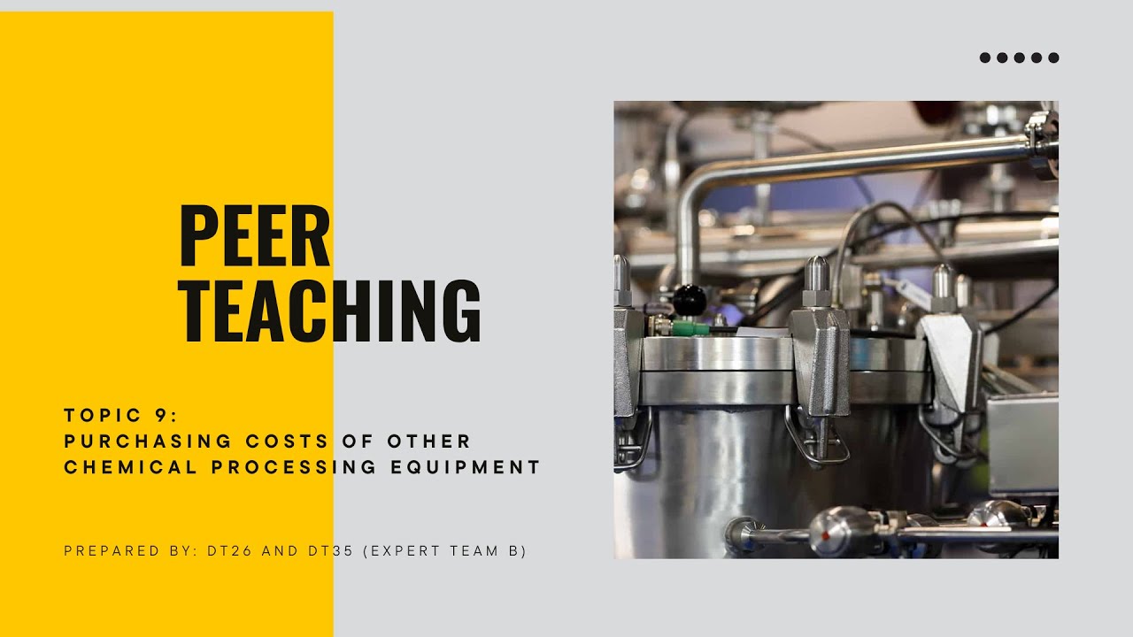 Peer Teaching Topic 9 : Purchasing Costs of Other Chemical Processing ...