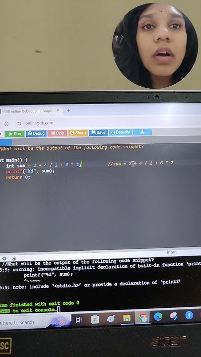 C|Code Snippet_2|Solve this🤩 #cexercises #clanguage #shorts # ...