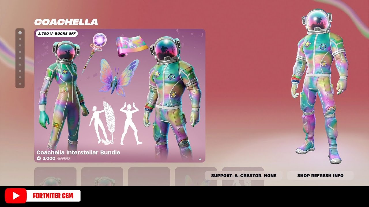 Fortnite Item Shop 12 April 2024 Coachella Interstellar Bundle - YouTube