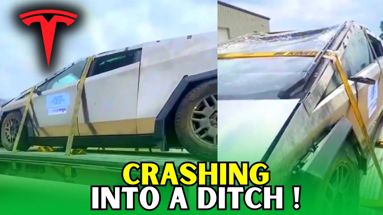 See what a Tesla Cybertruck looks like after crashing into a ditch ...