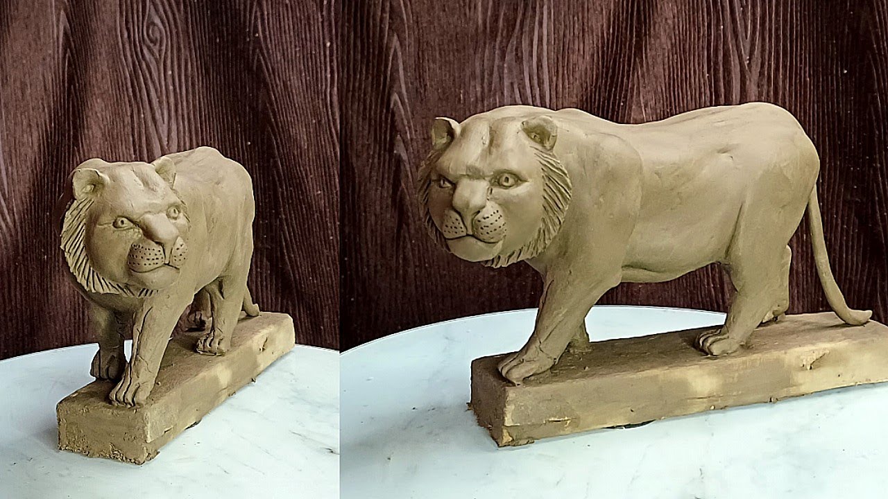 Making a tiger with clay art ideas | Mitti ka tiger | Clay art animals ...