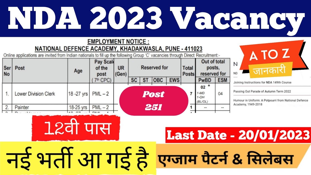 NDA Notification 2023 | UPSC NDA Recruitment Out | UPSC NDA 1 Online ...