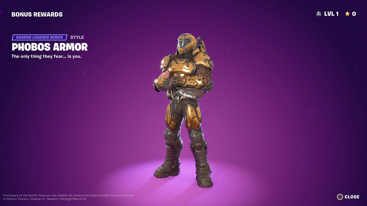 FORTNITE Battle Royale DOOM SLAYER PHOBOS ARMOR Skin Win Solo PS5 ...
