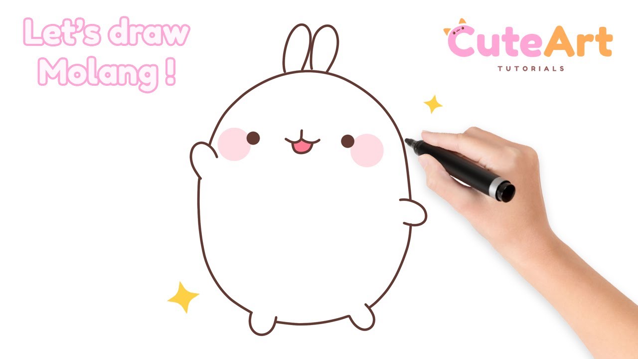 How to draw Molang ! Cute and easy step by step drawing tutorial - YouTube