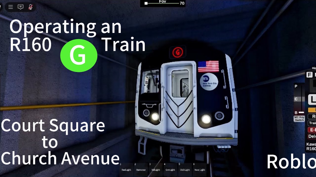 Roblox: Operating an R160 G train from Court Sq - Church Av (mostly ...