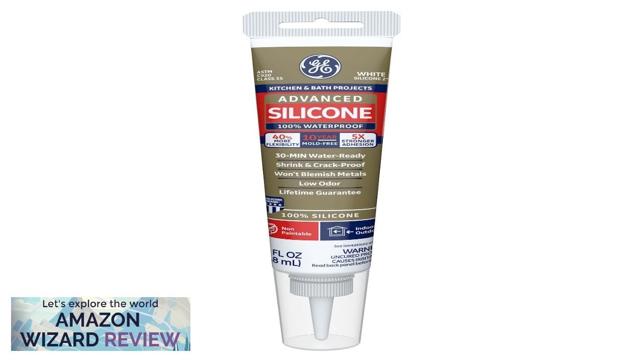 GE Advanced Silicone Caulk for Kitchen & Bathroom 100% Waterproof ...