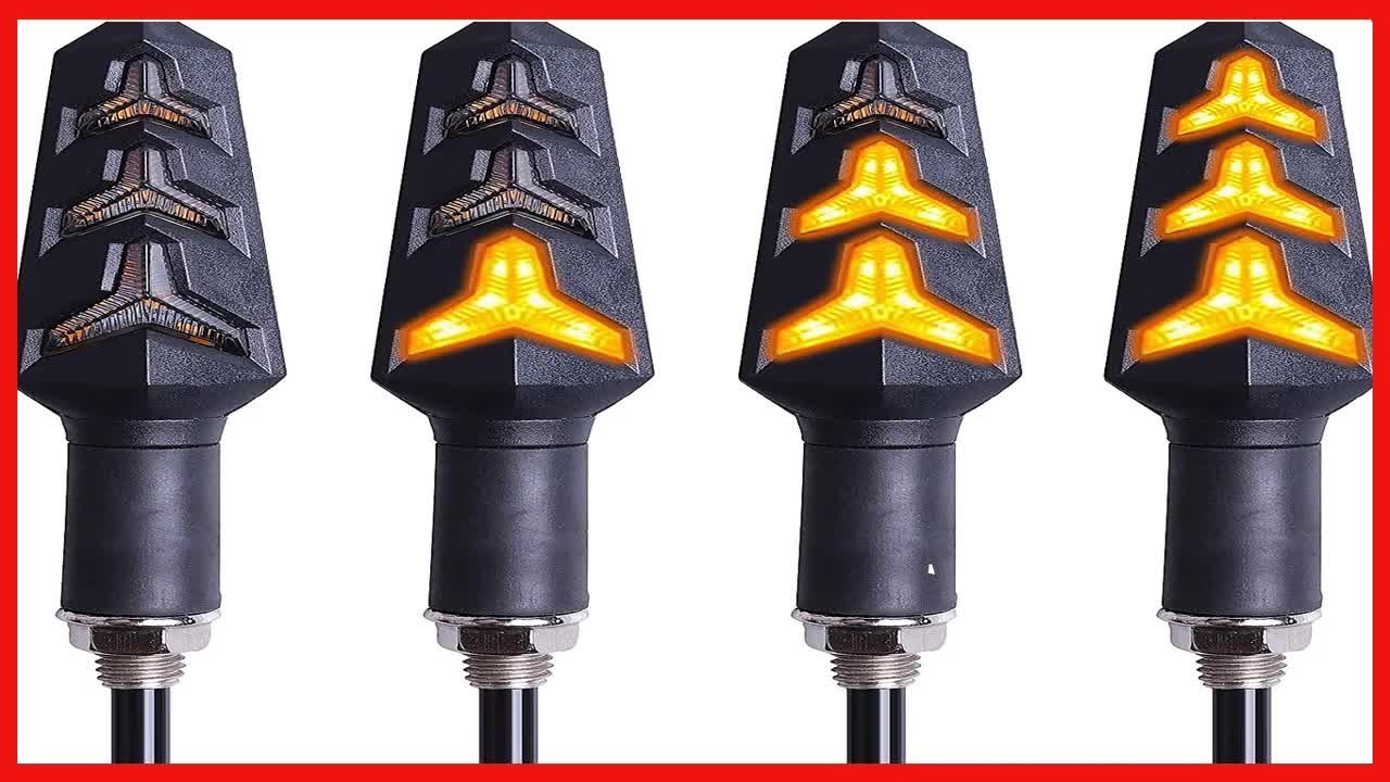 Kinstecks 4PCS Motorcycle Indicators Flowing Turn Signal Lights ...