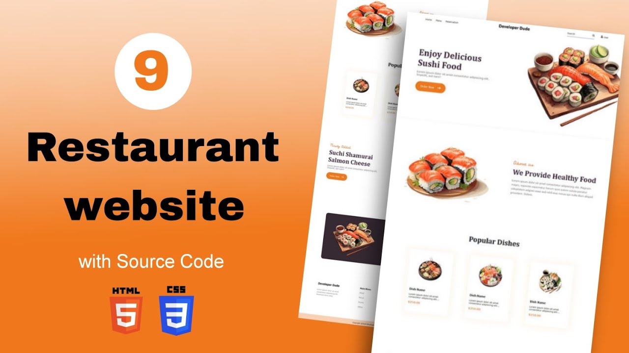 09 | Restaurant's Website 001 - HTML & CSS || Menu Page | Frontend ...