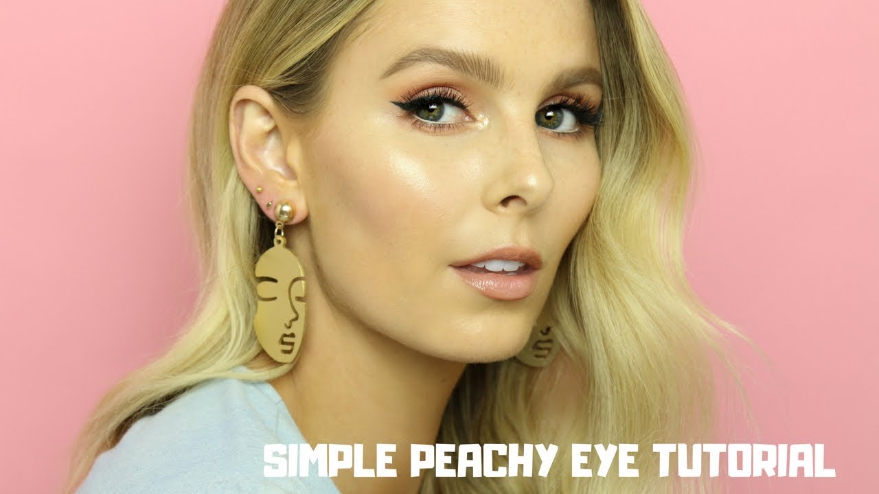 QUICK, SIMPLE PEACHY EYE MAKEUP TUTORIAL | RACHAEL BROOK - YouTube
