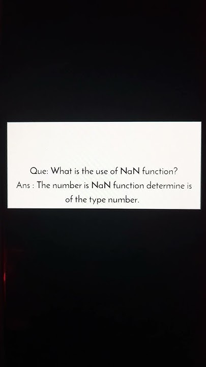 What is the use of NaN function?#javascriptinterviewquestions #javascript - YouTube