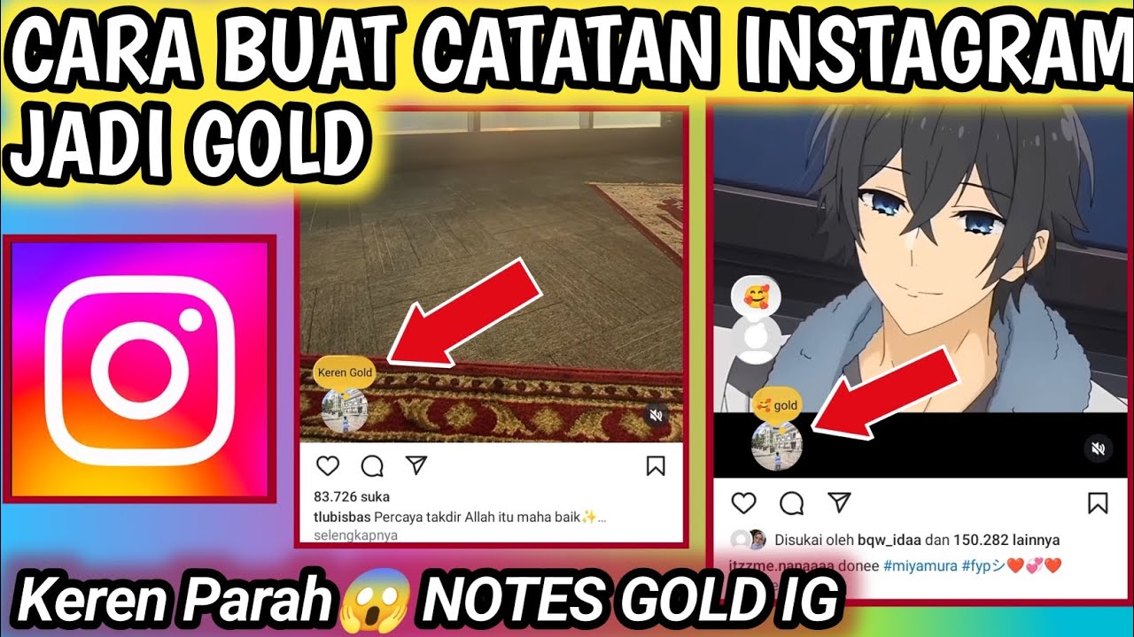 Cara Buat Catatan Instagram Jadi Gold || Cara Membuat Note Ig Menjadi ...