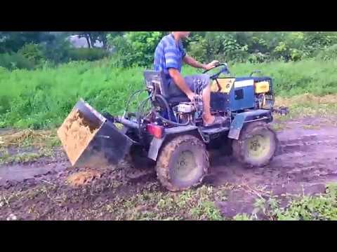 Homemade tractor 4x4 My working day 2 - YouTube