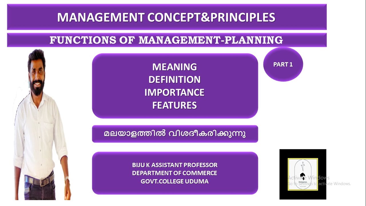 MANAGEMENT CONCEPTS&PRINCIPLES I FUNCTIONS OF MANAGEMENT I PLANNING I ...
