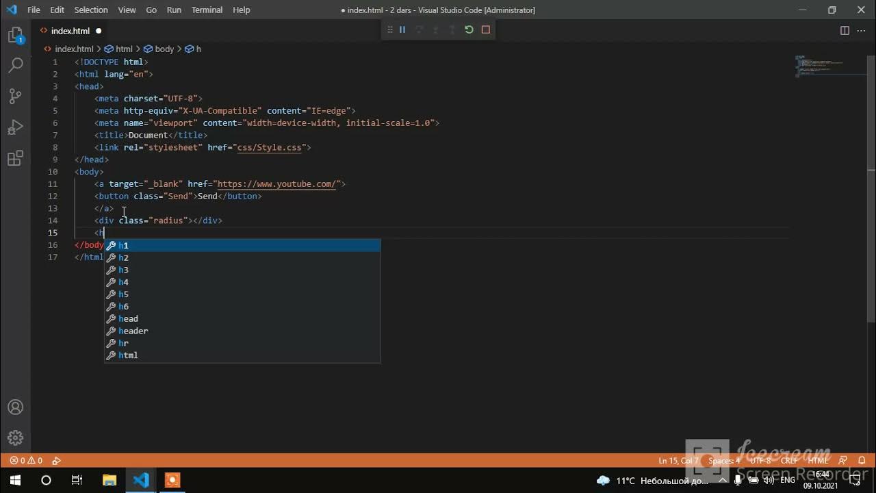 Html,css kod yozish - YouTube