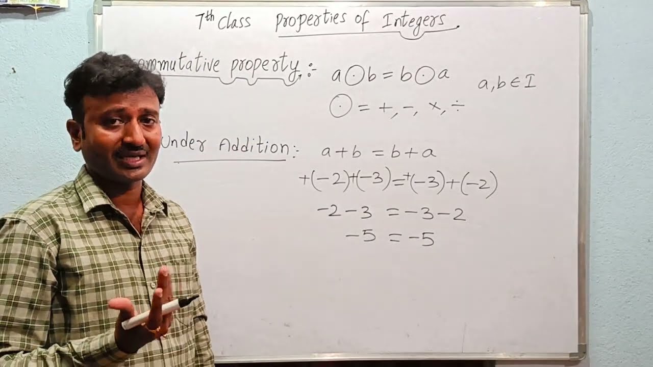 7th class commutative property explained in Telugu easy with examples ...