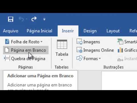 Como inserir uma folha ou pagina no word 2010, 2013 e 2016 - YouTube