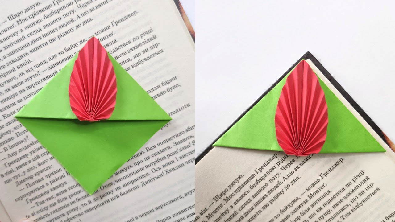 Origami AUTUMN LEAF bookmark | How to make a paper bookmarks - YouTube