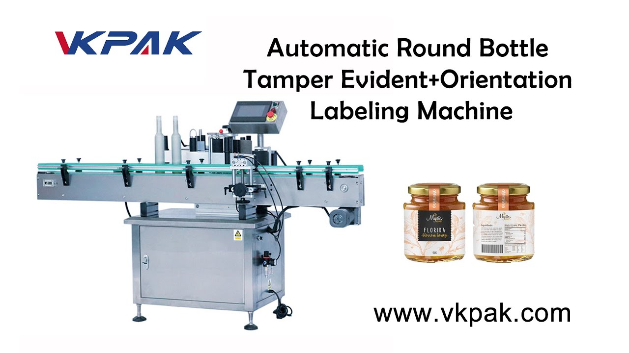 Automatic Round Bottle Tamper Evident+Orientation Labeling Machine ...