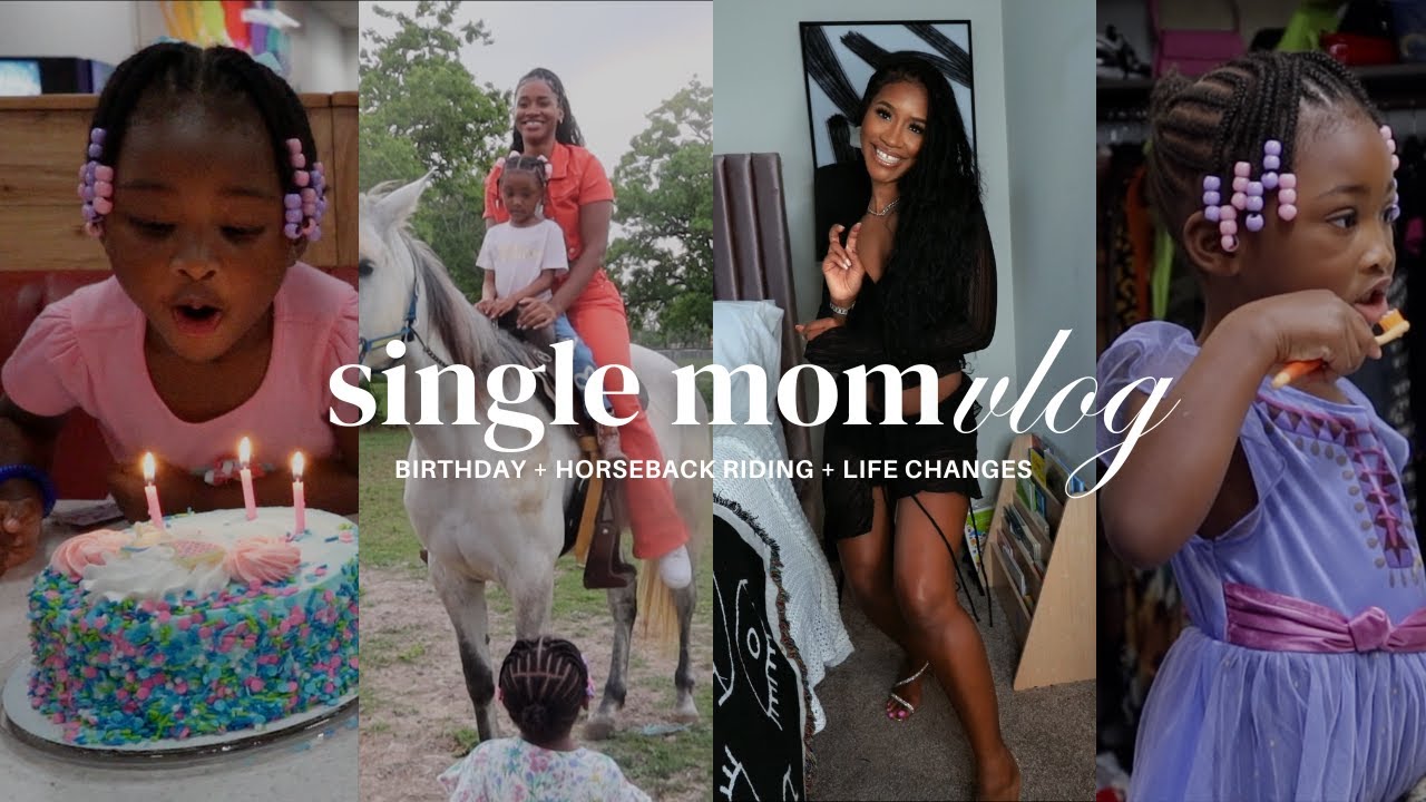 single mom vlog | parkers 3rd bday + daily routine + horseback riding ...