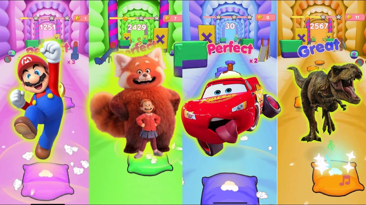 Super Mario 🆚 Turning Red 🆚 Lightning Mcquen 🆚 Jurastic Park Chaos 👻🐾 ...