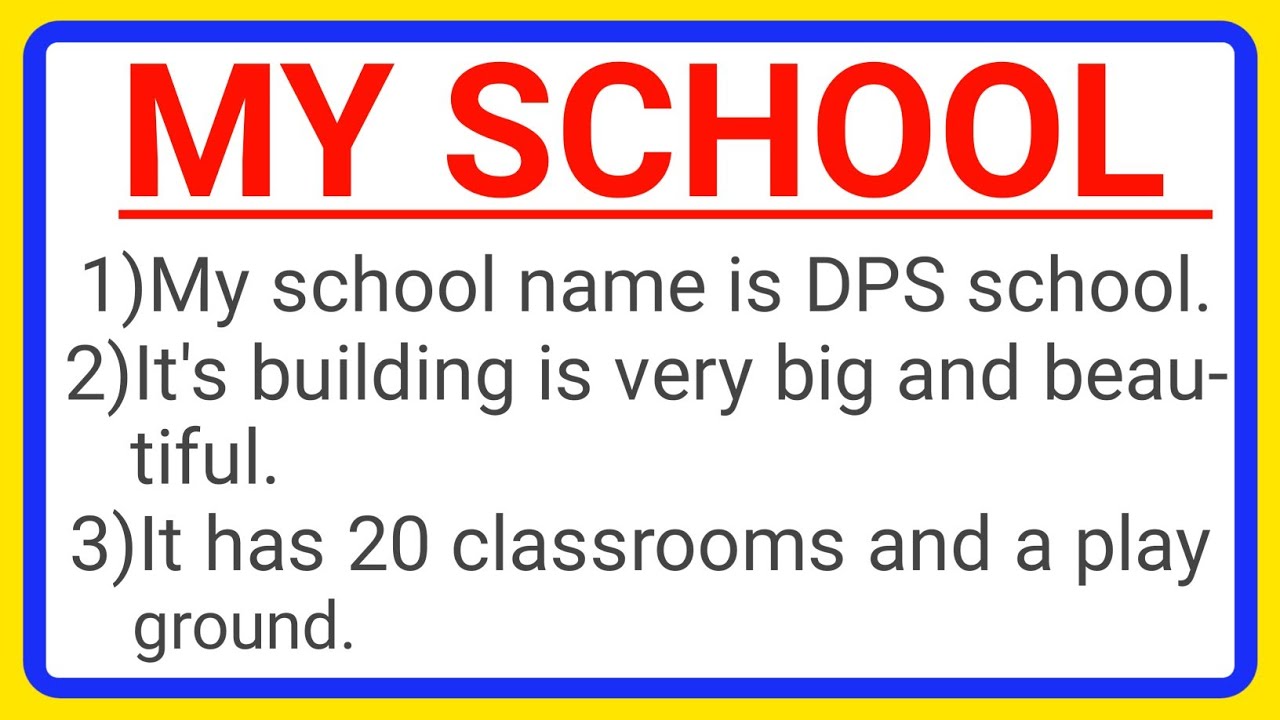 My School Essay on English || 10 Best line Essay on my school | my ...