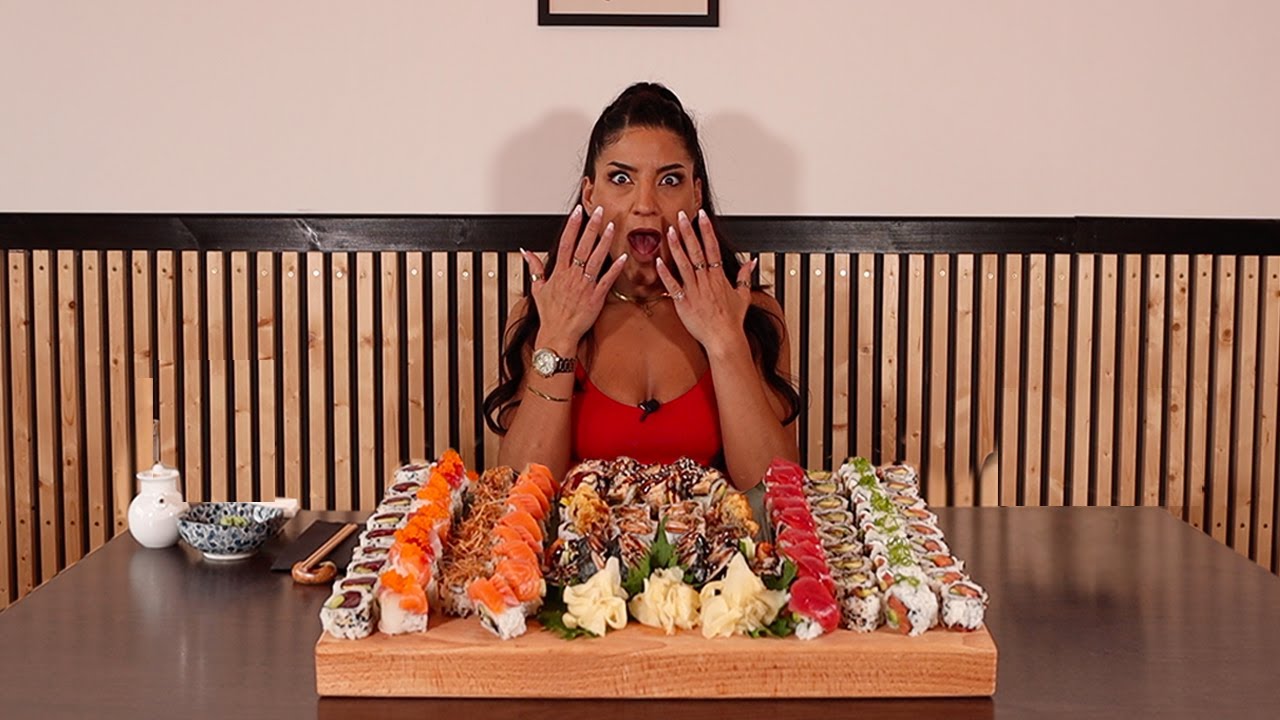 "£100 if you fail!” UNDEFEATED 100 PIECE SUSHI CHALLENGE | GAIJIN SUSHI | @LeahShutkever - YouTube