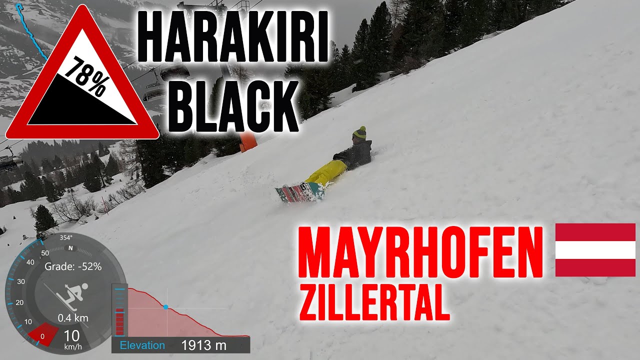 [4K] Skiing Mayrhofen, Harakiri 78% Infamous Black Piste 34 Plus 33 ...