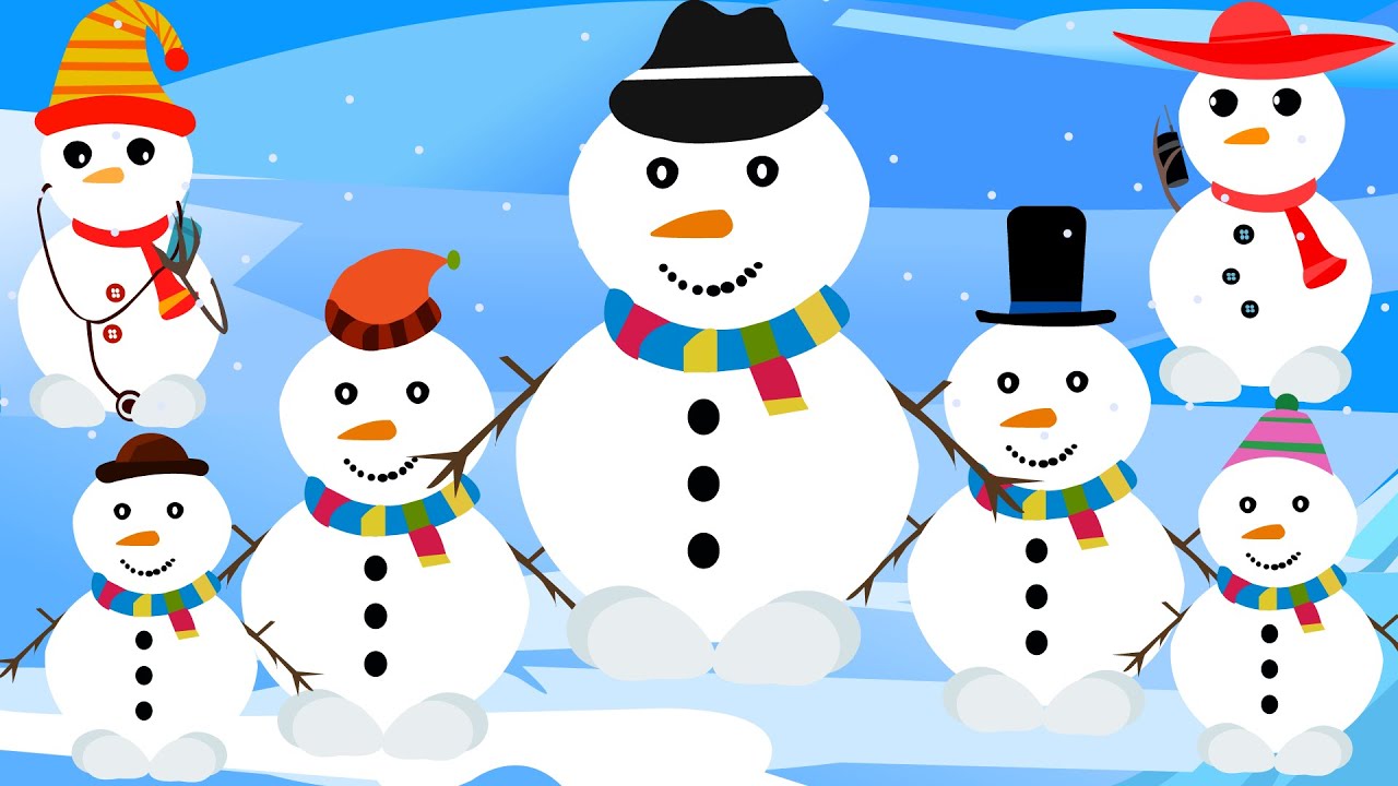Five Little SnowMen Jumping In The Snow | Nursery Rhyme & Kid Songs ...