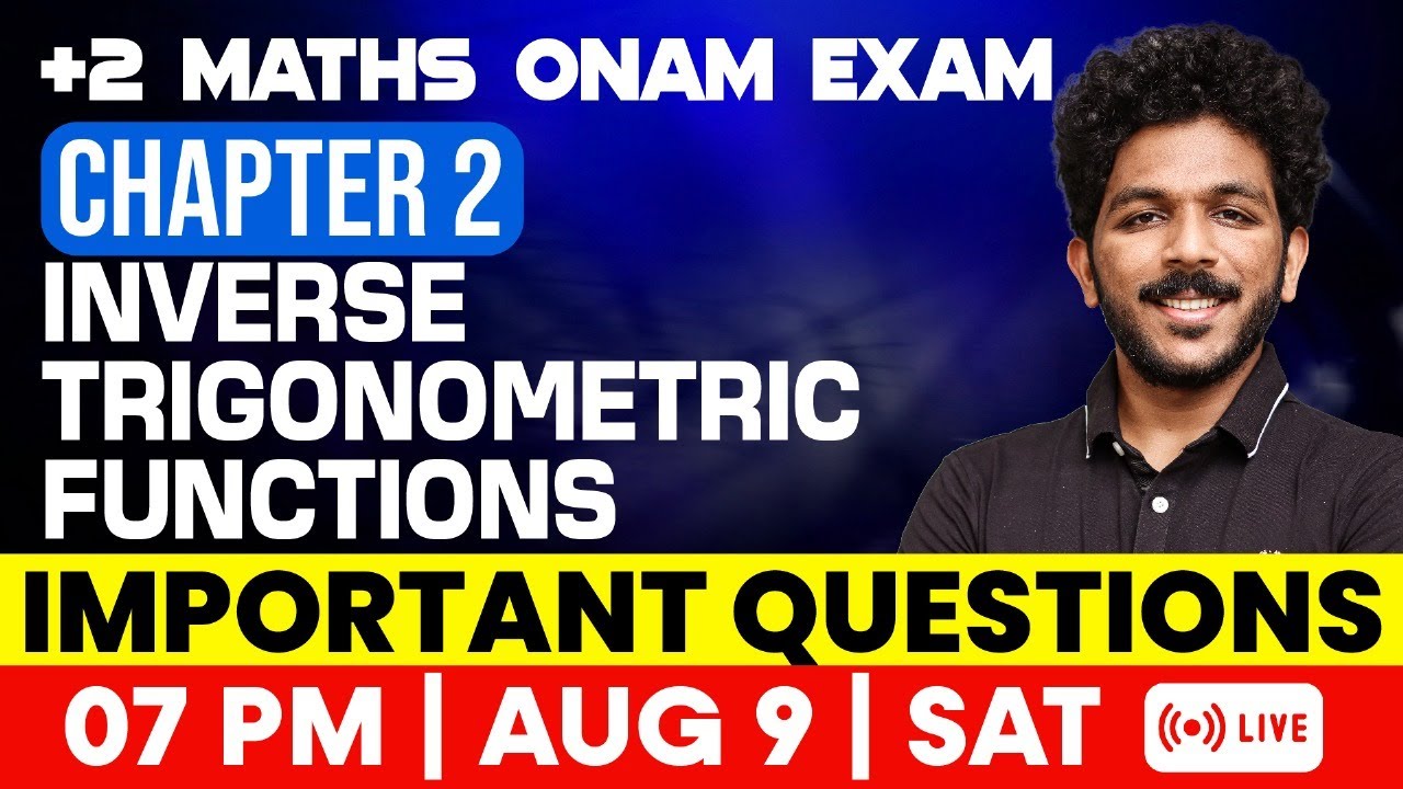 +2 Maths Onam Exam | Inverse Trigonometric Functions | Important ...